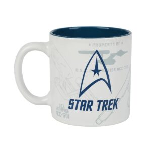 star trek the original series property of the uss enterprise 16 oz white coffee mug