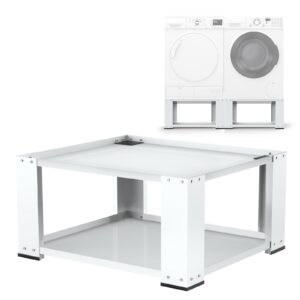 laundry pedestal for washer and dryer - fit 27 and 28 inch washer and dryer stand heavy duty steel 700lbs capacity universal washing machine raiser 15.7'' height white