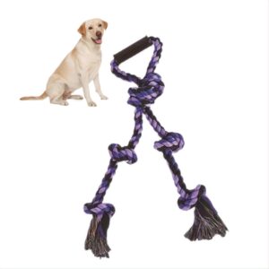 yoruwan dog rope toys for aggressive chewers large breeds, interactive toys,tough dog chew toys for large and medium dogs, indestructible dental cleaning dog tug of war toys (purple)