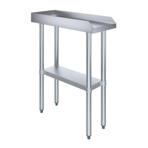 amgood commercial work table with backsplash and sidesplashes | height: 35" | stainless steel prep table for kitchen, restaurant, garage, laundry | nsf (12" long x 30" deep)