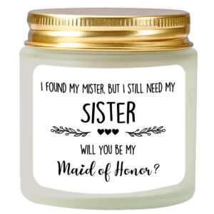 vellsenne scented candle bridesmaid proposal gifts - lavender soy wax candle - maid of honor proposal gifts - will you be my maid of honor gifts for friends girls women 4oz