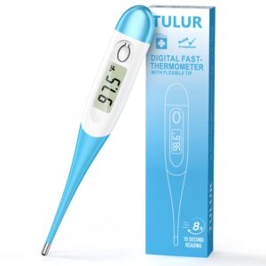 thermometer for adults with 8 seconds fast accurate reading, baby thermometer for oral, rectal or under arm use, digital thermometer with fever alarm, large lcd display