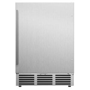 icyglee 24 inch beverage refrigerator, 180 cans undercounter beverage fridge with stainless steel for home and patio use, outdoor refrigerator for soda, beer, wine