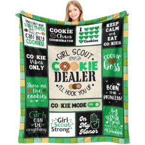 girl scout gifts for christmas, xmas gifts for girl scout, girl scout cookie sign gifts, girl scouts gifts, girl scout bridging gift, girl scout cookies gifts throw blanket 60 x 50 inch