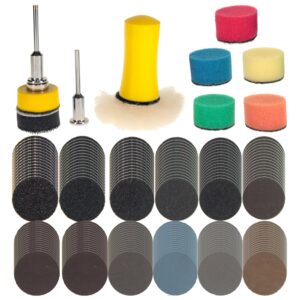 dura-gold 191-piece 1" micro sanding & polishing set - includes 180 sandpaper discs, 12 grits from 60 to 10,000, polishing pads, backing plate - use drills, air grinders, rotary tools - auto detailing