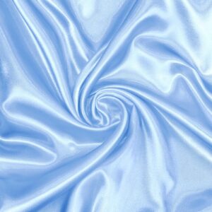 dlcflf baby blue satin fabric by the yard, 2 yards charmeuse satin fabric 60 inch wide, silky satin fabric for bridal, wedding, diy crafts, sewing, costumes, shiny cloth fabric