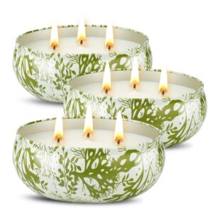 3 x 12oz citronella candle outdoor 3 wick soy wax citronella candle set jar candle up to 240hrs burning outdoor candles home garden yard balcony summer camping