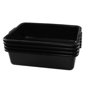 nesmilers 4-pack 22 liters commercial bus tubs, plastic utility bus box, black