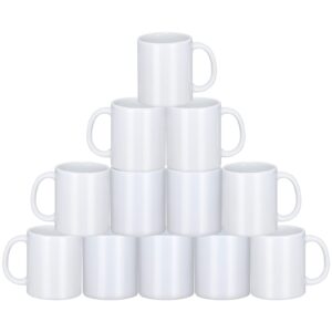 yephets sublimation mugs, 12pcs coffee mugs blank white ceramic coffee mug set sublimation cups 11 oz christmas coffee mug for hot chocolate latte tea milk diy products