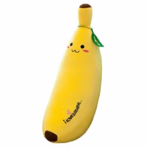 zhidiloveyou banana plush pillow stuffed banana plushie cute fruit toy for kids, 27.5 inch