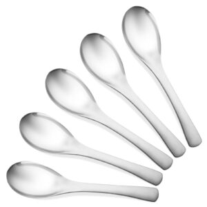 soup spoons high grade stainless steel soup spoons, neheewin table spoons thick heavy-weight ladle spoons, dishwasher safe (set of 5)