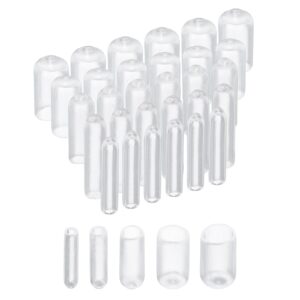 uxcell 50pcs round rubber end caps 1/8" 3/16" 1/4" 5/16" 3/8" clear vinyl cover screw thread protectors assortment kit(3mm 5mm 6mm 8mm 9.5mm)