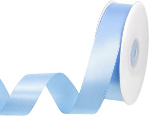 blue ribbon, 50 yards 1 inch light blue ribbon baby blue satin ribbon stocking stuffers for gift wrapping wedding invitation flower bouquet party christmas decorations