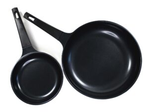 evaco/cast 2-piece set ceramic, 8"" frying pan + 12"" frying pan, black, es2030