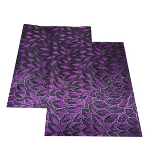 2-Pack 2.5Yards Shining African Head Wrap Sego Headtie Gele Fabric for Headscarf Nigeria Jubilee Head Tie Wrapper for Wedding (Purple)