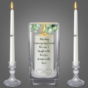 foldtier unity candles with candle holder for wedding ceremony unity wedding candles set catholic religious wedding accessories large decorative glass candle holder taper candles for church wedding