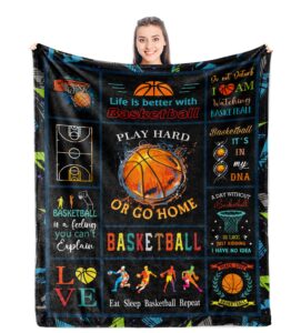 basketball gifts for boys/girls 8-12-14-16, best basketball coach gifts, girls/boys basketball gift, basketball lover/players gifts for men, gifts for basketball lovers/players blanket 50" x 60"