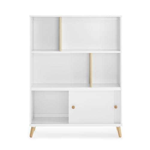 Delta Children Essex Bookcase - Greenguard Gold Certified, Bianca White/Natural