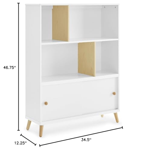 Delta Children Essex Bookcase - Greenguard Gold Certified, Bianca White/Natural