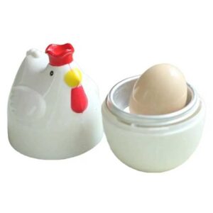 cookware creations chicken shaped microwave egg boiler for perfectly cooked eggs in minutes - egg boilers - egg boiler microwave - microwave egg boiler 1 egg - egg cooker, white