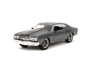 jada 1970 chevrolet chevelle ss gray metallic with black stripes fast & furious (2009) movie fast & furious series 1/24 diecast model car