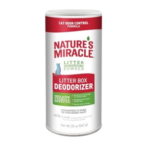 nature's miracle litter box deodorizer, 20 ounces, litter deodorizing powder, cat odor control formula