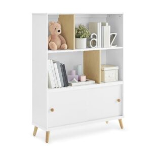 Delta Children Essex Bookcase - Greenguard Gold Certified, Bianca White/Natural