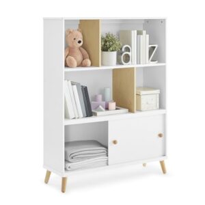 Delta Children Essex Bookcase - Greenguard Gold Certified, Bianca White/Natural