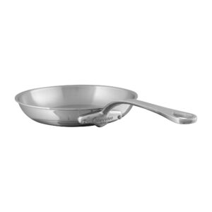 mauviel m'urban 4 tri-ply polished stainless steel frying pan with cast stainless steel handle, 7.9-in made in france