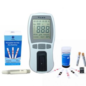 healthcaretuye hemoglobin meter hemoglobin test meter hemoglobin test kit analyzer + 75pcs strips, blue