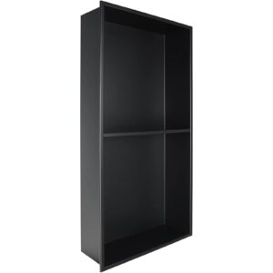 greenspring shower niche 24" x 12" for shower wall|stainless steel shower niche matte black|no tile needed wall niche for bathroom storage