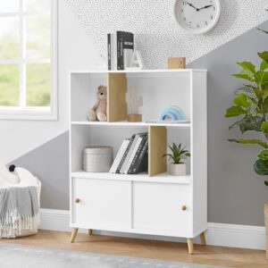 Delta Children Essex Bookcase - Greenguard Gold Certified, Bianca White/Natural