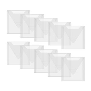 briartw 20 pack 4.75x4.75" square storage bag,resealable plastic envelopes pockets for cutting dies stencil crafts organizer holder,clear storage envelopes for clear stamp,die cuts,scrapbook paper