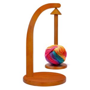 swiftbuyo yarn holder for knitting and crocheting, wooden yarn spinner with magnetic smooth rotation crochet ideal gift for knitting lovers