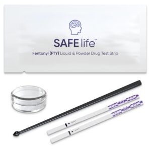 safe life fentanyl test strips for powder, liquid & pills - highly sensitity fentanyl testing strips cut-off level 10 ng/ml-powders | fentanyl test kit [25] pack