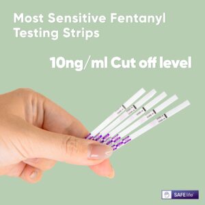 SAFE LIFE Fentanyl Test Strips for Powder, Liquid & Pills - Highly Sensitity Fentanyl Testing Strips Cut-Off Level 10 ng/ml-Powders | Fentanyl Test Kit [25] Pack