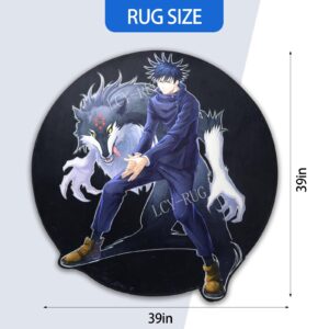 generic Anime Carpet Round Area Shape Rug Non Slip Ultra Soft Tufted Circular Rugs for Bedroom,Dorm,Gaming Room Best Anime Decor, 39×39