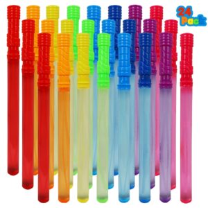 mortime 24 pack bubble wands for kids, 8 colors bubbles stick bulk, 14.6" easter party favor summer toy for children