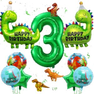 dinosaur birthday decorations for boys - 17 pieces jungle party decoration balloons include pentagram balloons dinosaur shape balloons for 3 years old dino themed birthday party supplies