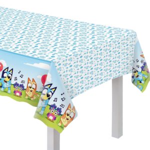 fun express bluey party plastic tablecloth, 54" x 96"