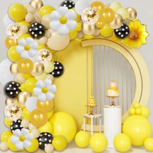 bee balloon arch kit decorations - bee party decorations with bee shaped balloons daisy balloons sunflower balloon for bee themed wall decor gender reveal baby shower birthday party supplies