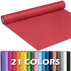 perkhomy red kraft paper roll 17.5" x 960" (80') for gift wrapping bulletin board bouquet flower kids wall art craft packing moving shipping parcel postal floor covering table runner 80gsm 55lb (red,