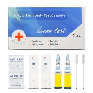 kueysing helicobacter pylori 2 test kits, h. pylori，h. pylori 10-15 minutes of quick home testing, the result is highly accurate, easy to read and use