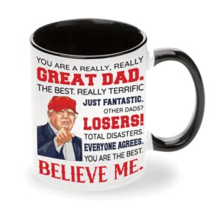 dad gifts from daughter, son, kids, wife - best dad ever gifts - gifts for dad - fathers day, birthday gifts for dad - funny dad gifts, new dad presents ideas - dad ceramic mug 11oz (black - white)