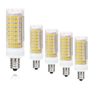 finoti e11 led bulb dimmable, 75w or 100w halogen bulbs equivalent， pack of 4 lighting led e11 t4 mini-candelabra halogen replacement (4 pack) e11 120v for chandeliers, sconce (3000k)