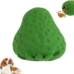 hioryear strawberry dog chew toy, durable,dog treat dispenser interactive toys- iq training & mental enrichment, rubber dog dental cleaning toys for small medium large breed (green)