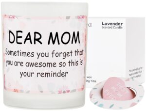 huan xi gifts for mom - funny birthday gifts for mom, handmade lavender vanilla soy candle for mom, christmas gift for mom, funny cute mom birthday gift idea from daughter son (10oz) stylec