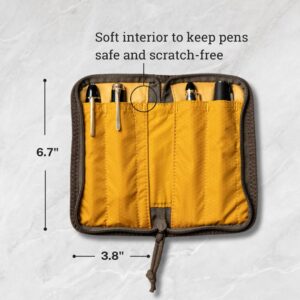 LOCHBY Quattro | Slim & Elegant Pen Pouch | Durable Waxed Canvas Lightly Padded for Fountain Pen & Mechanical Pencil | Compact Design Holds 4 Pens | For Everyday Carry, Travel & Creative Artists