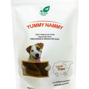 Yummy Nammy - All Natural, Grass-Fed & Free-Range, 100% Lamb Green Tripe Treats with Probiotics, 3.5oz