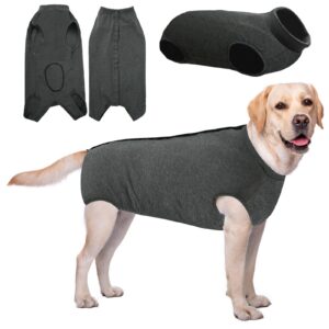 auruza dog recovery suit after surgery, soft breathable dog onesie for surgery female male, anti licking dog surgical suit (grey,xl)